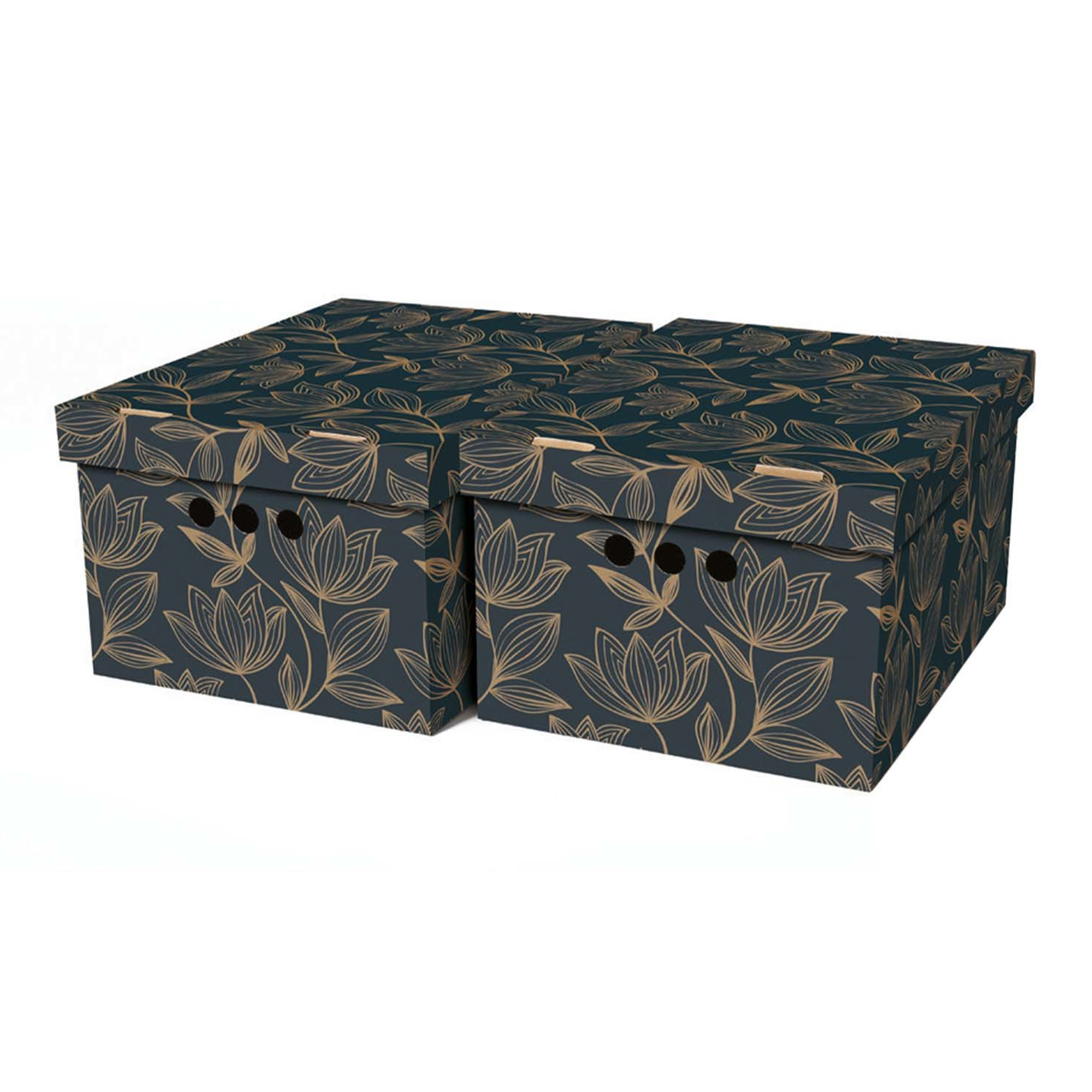 Sada 2 úložných karbic KRABICE ZLATÉ A4 | agatanabytek.cz