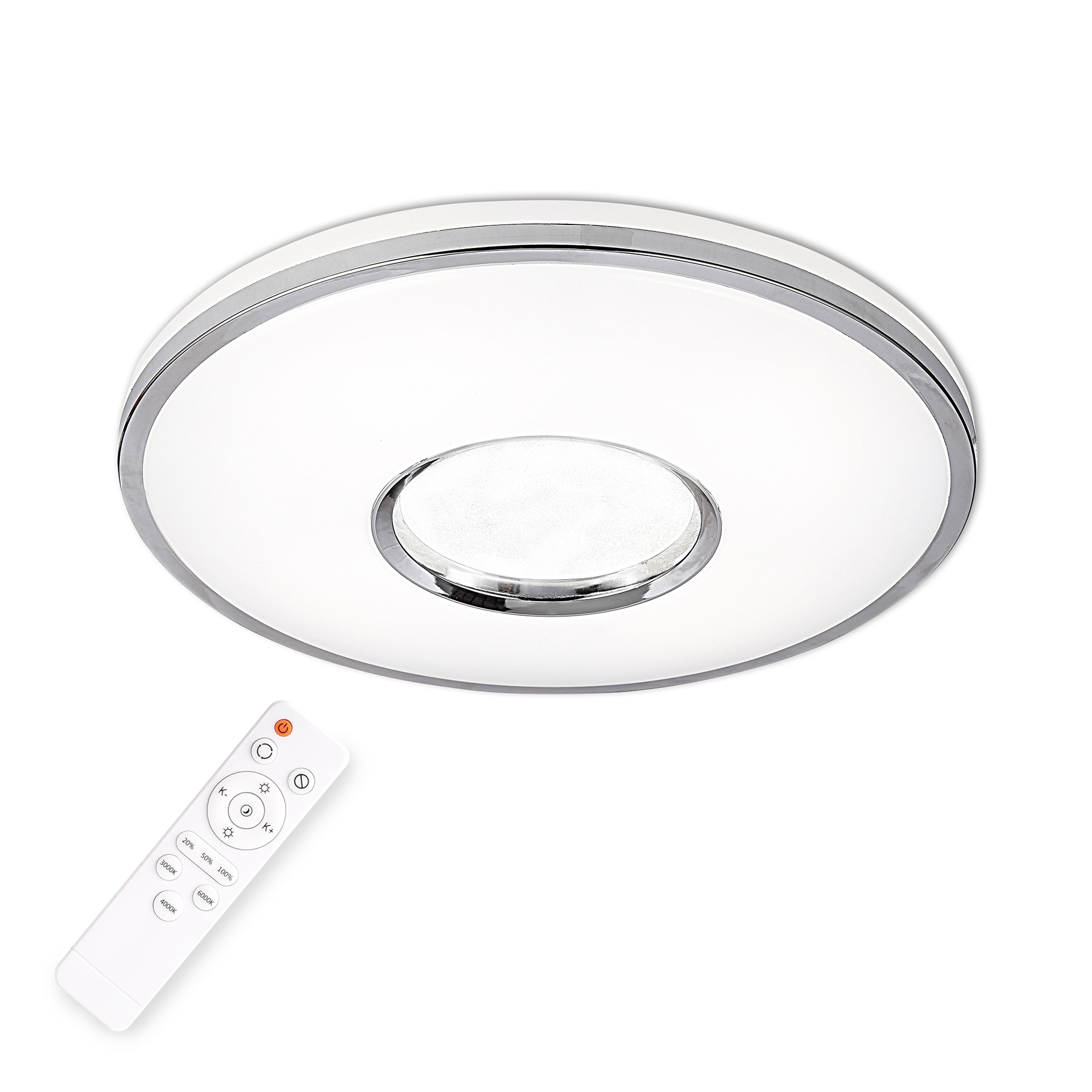 Bílé stropní svítidlo LED s dálkovým ovládáním LEON 50 cm | agatanabytek.cz