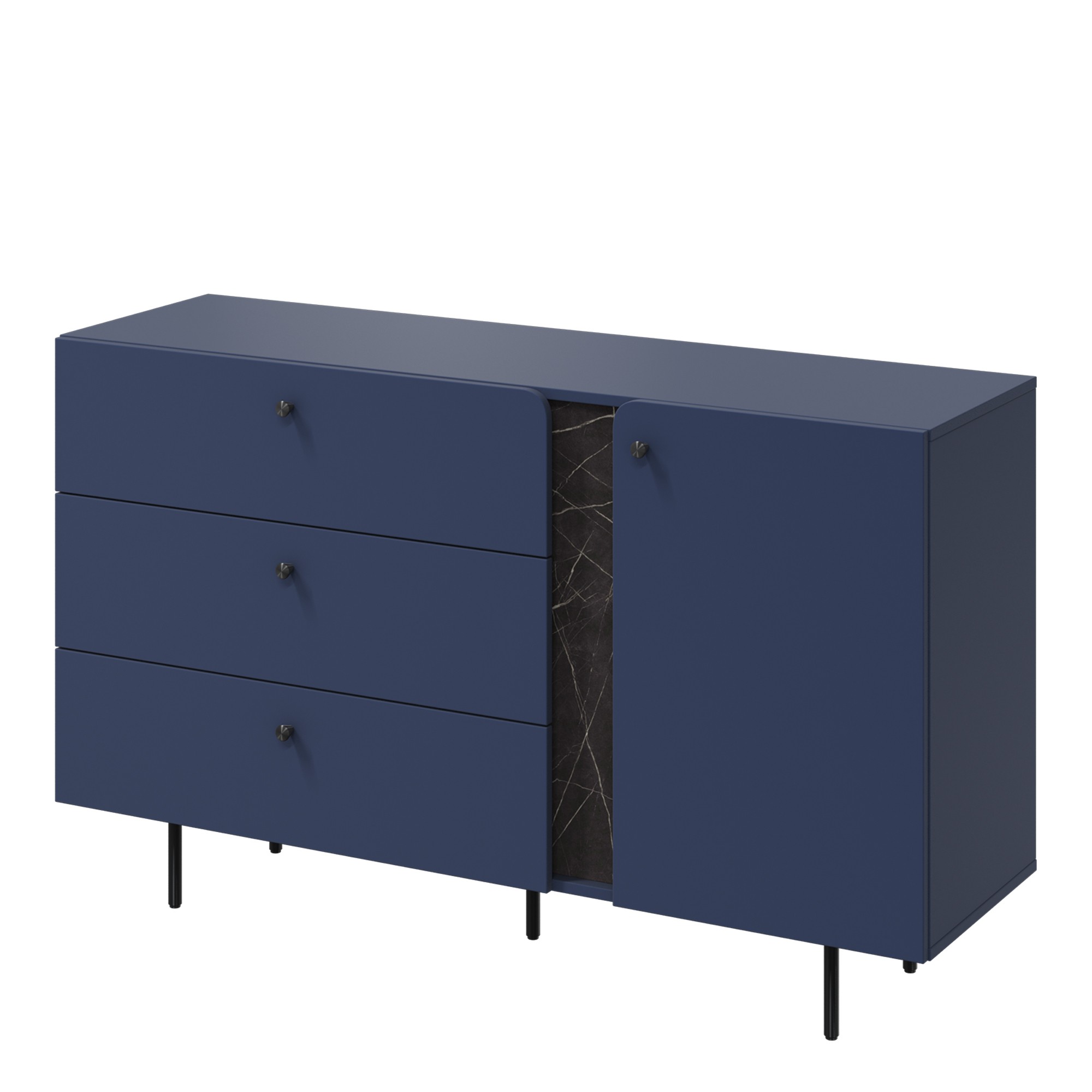 Tmavě modrá komoda do obývacího pokoje LIV | agatanabytek.cz