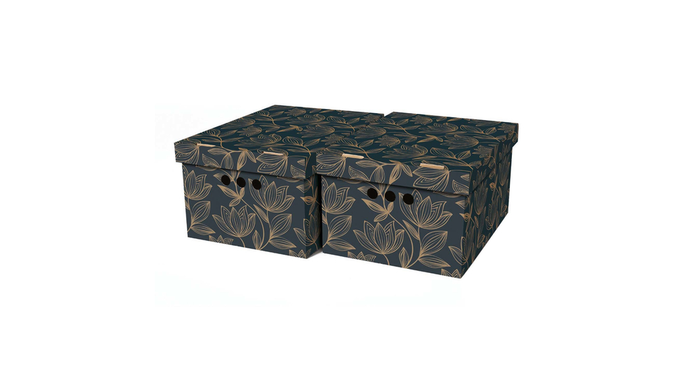 Sada 2 úložných karbic KRABICE ZLATÉ A4 | agatanabytek.cz