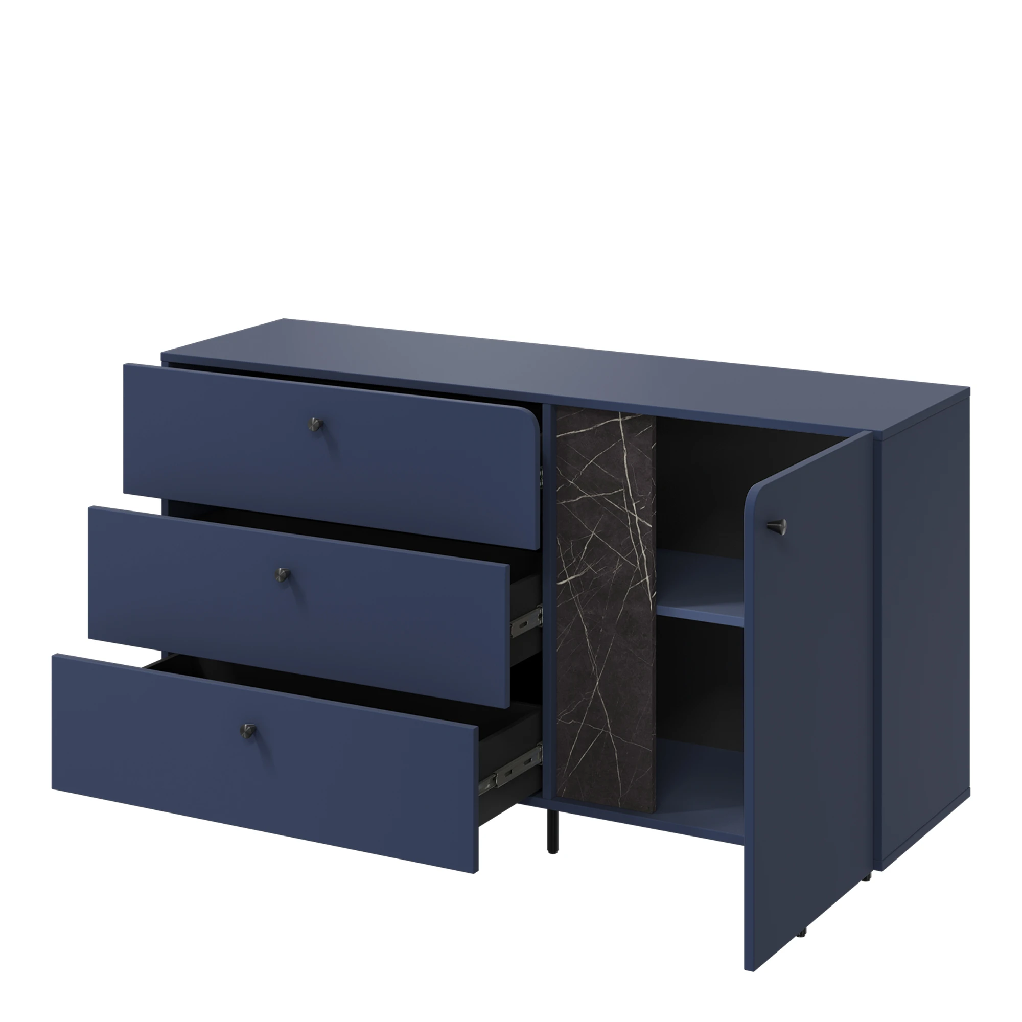 Tmavě modrá komoda do obývacího pokoje LIV | agatanabytek.cz